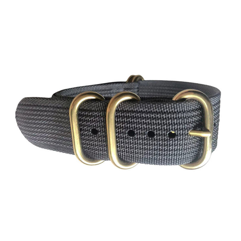 Nato Military Ribbed Nylon Strap Silver Black Gold Ring Clasp Belt ...