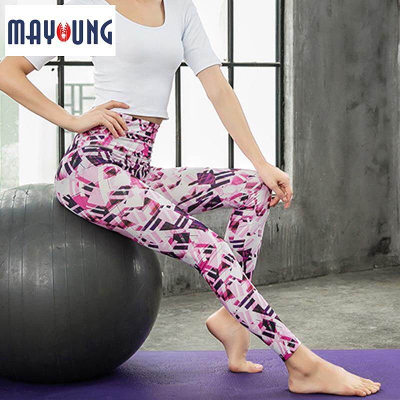 Mayoung พิมพ์กางเกงโยคะออกกำลังกายขนาดใหญ่ออกกำลังกายที่ไร้รอยต่อสะโพก ...