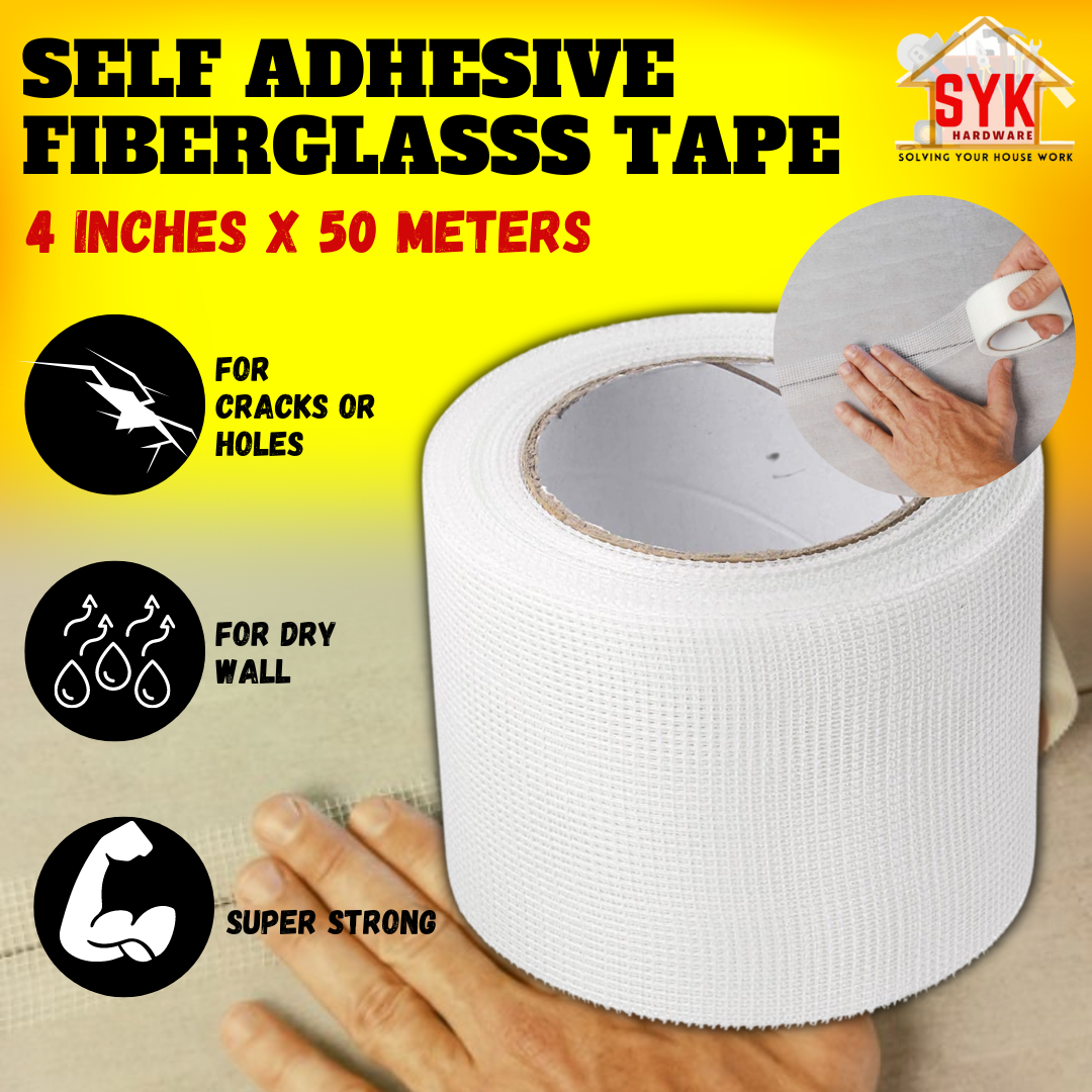 SYK MILLION 4Inches x 50M 1Pcs Self Adhesive Fiberglass Tape Mesh ...