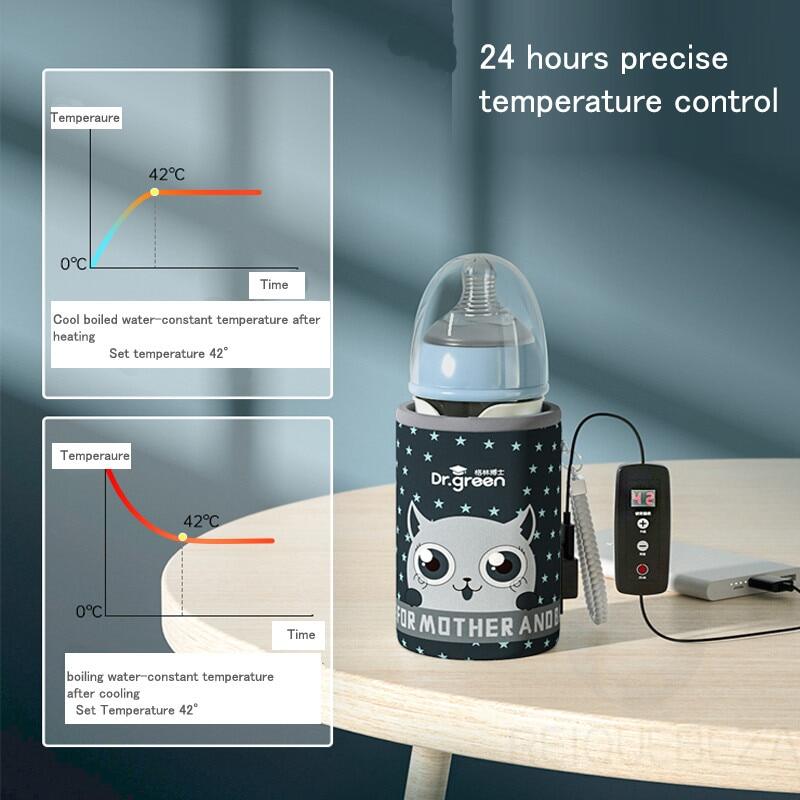 USB ขวดนมอุ่นแก้ว /Ppsu /Tritan ขวดเก็บความร้อนทนต่ออุณหภูมิคงที่น้ำล้างความร้อนได้อย่างรวดเร็ว ...