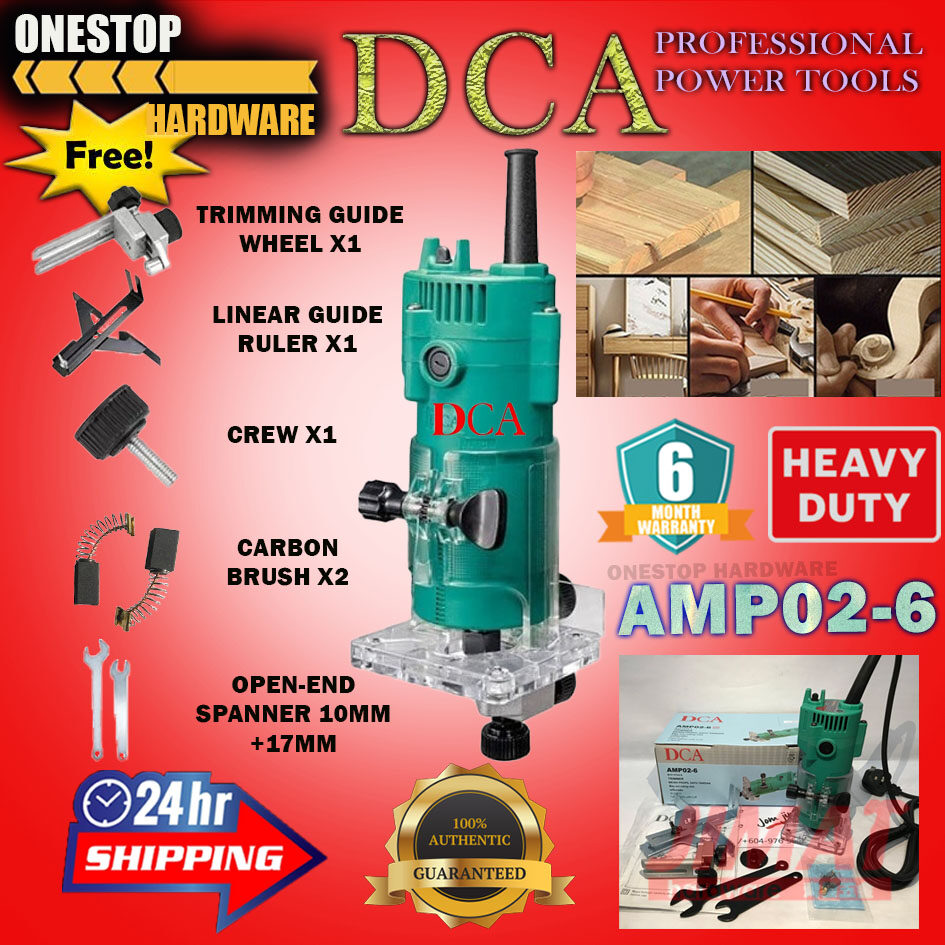 DCA AMP02-6 Trimmer Machine/ Router machine/ Wood Mesin Router 350W ...