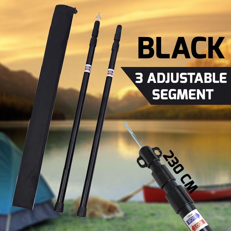 Camping Tent Pole Rod Adjustable Flysheet Pole Tent Support Stick ...