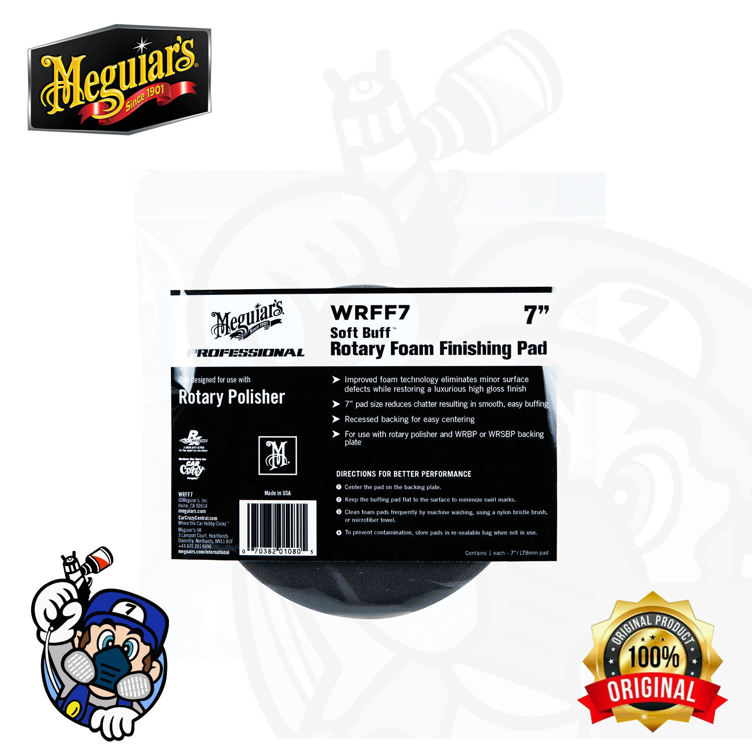 MEGUIAR'S 7" WRFF7 Soft Buff Rotary Foam Finishing Pad | Lazada
