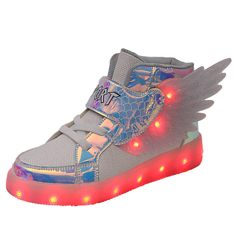 DTNOW รองเท้าติดไฟเด็ก,รองเท้าผ้าใบเรืองแสงมีปีกสำหรับเด็กผู้ชายเด็ก ...