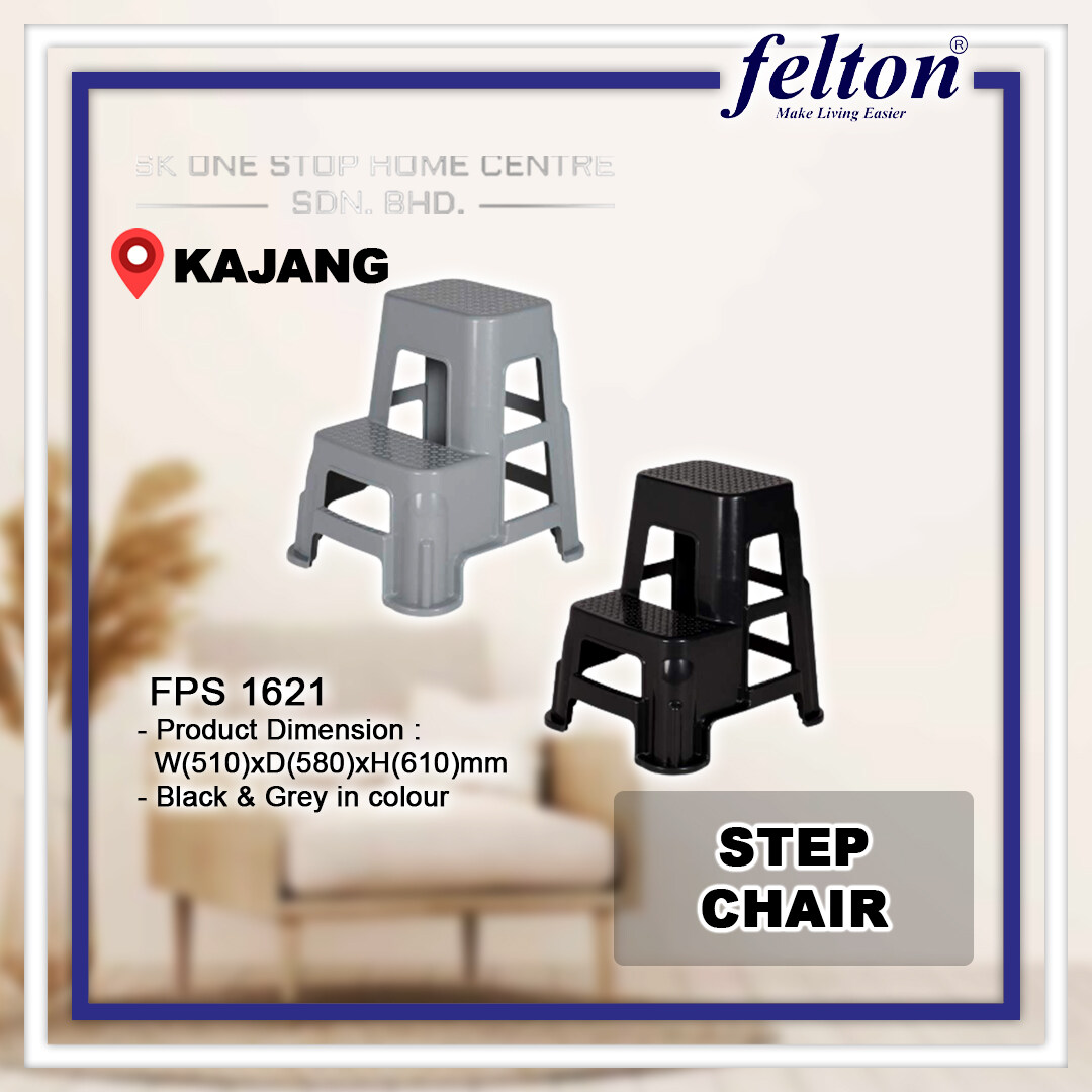 FELTON 3kg Heavy Duty Plastic Step Chair Ladder / Tangga Plastik / Up ...
