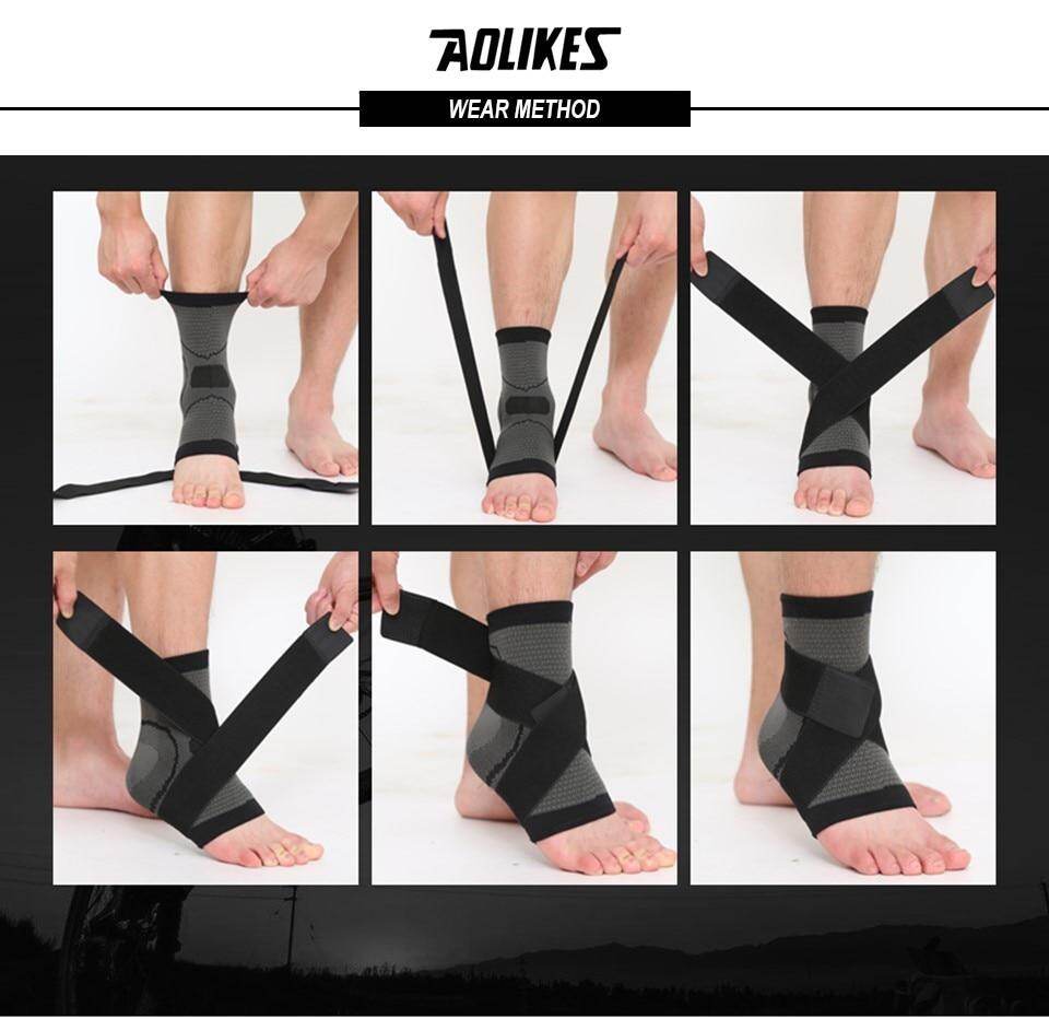 AOLIKES Ankle Support Brace Foot Guard Sprains Elastic Ankle Sleeve ...