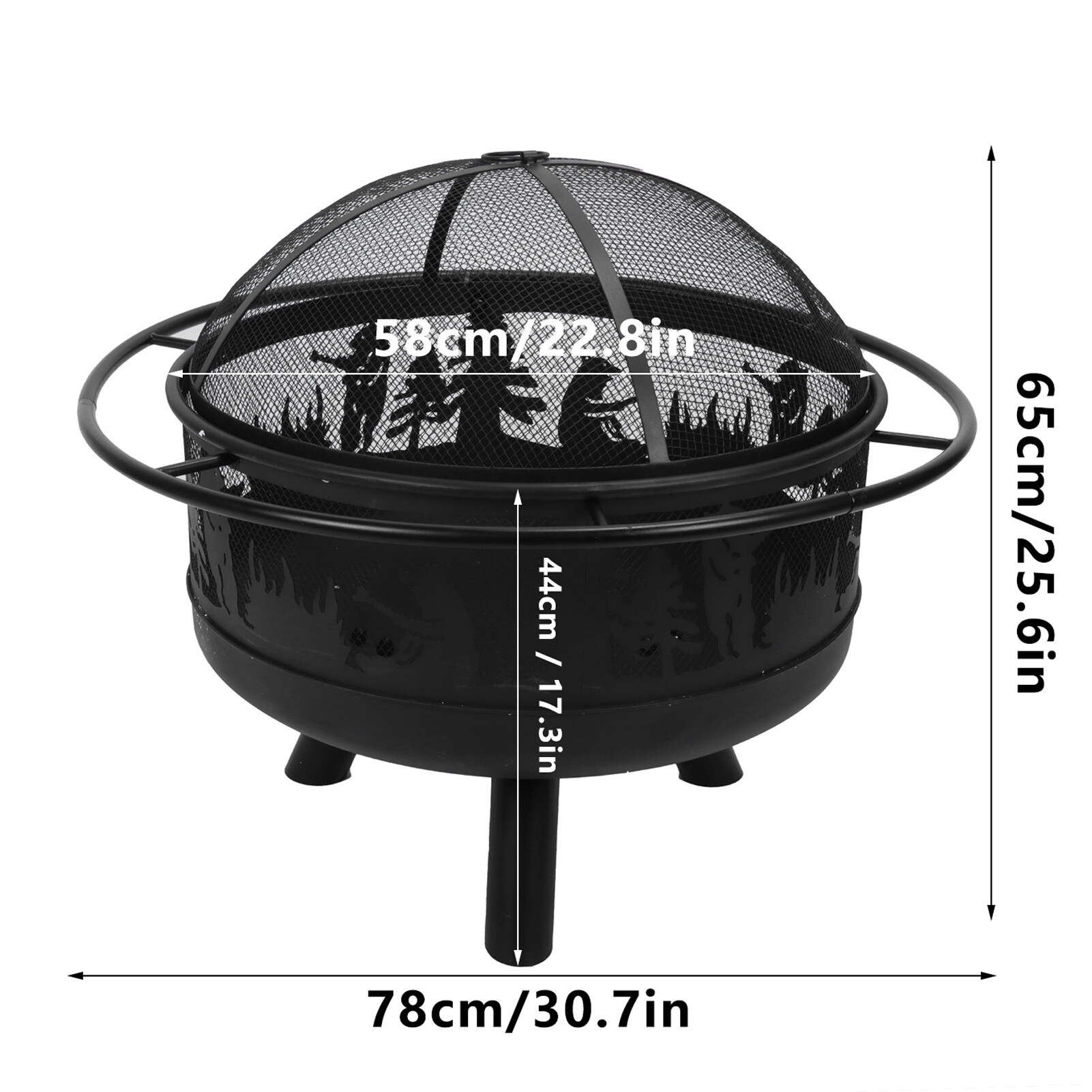 Wrought Iron Fire Pit Animal Patterns เตาผิงเผาไม้สำหรับลานกลางแจ้งลาน ...
