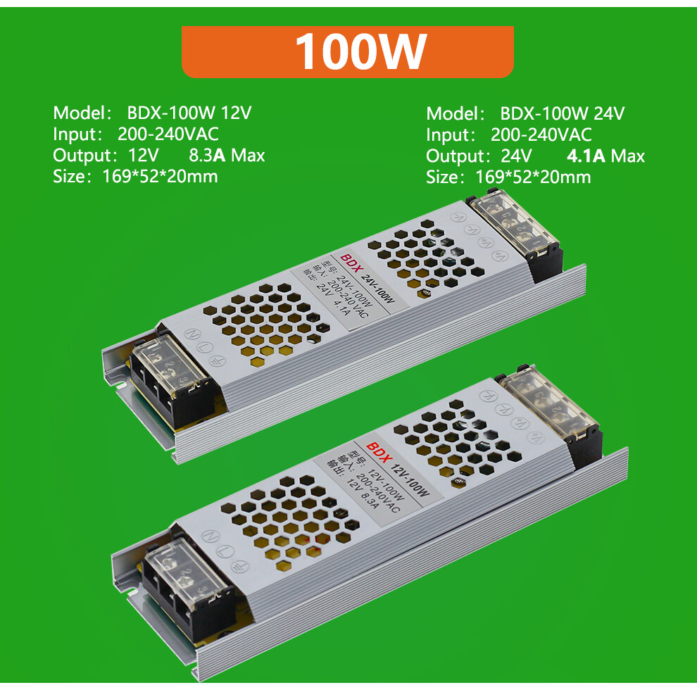 Ultra Thin Power Supply Led Driver DC12V DC24V 60W 100W 150W 200W 300W ...