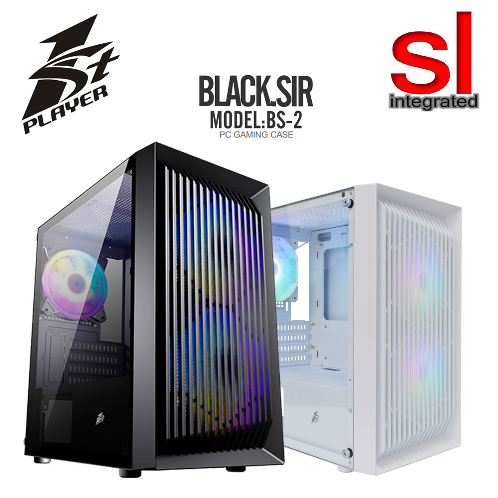 1st Player Black.Sir BS-2 Micro ATX Side Tempered Glass Black/White PC ...