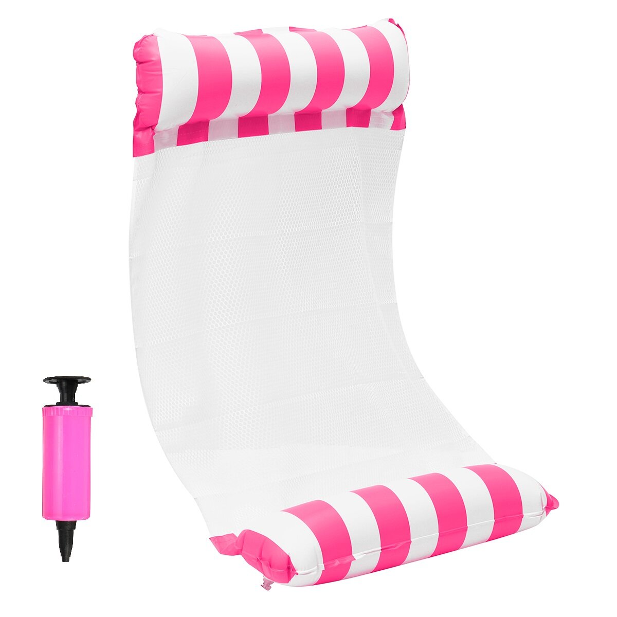 เปลญวนลอยน้ำสระว่ายน้ำที่นั่งลอยเก้าอี้ Easy Inflatable Float Water Lounge Bed Beach สระว่ายน้ำ ...