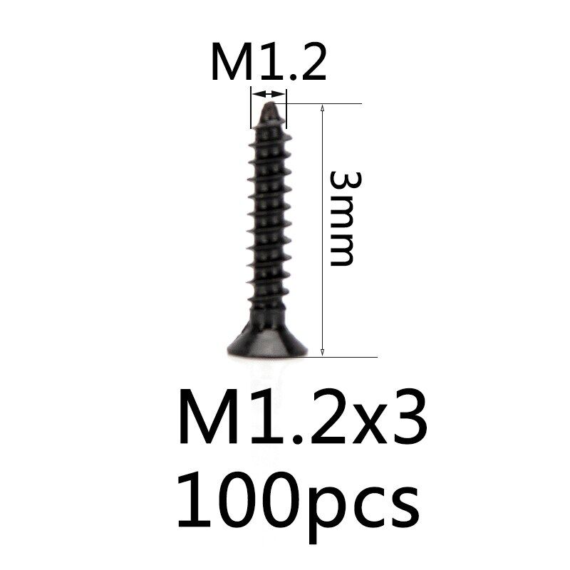 พร้อมสต็อก M1 M1.2 M1.4 M1.7 M2 M2.3 M2.6 M3สีดำสังกะสี CSK แบนตนเองแตะ ...