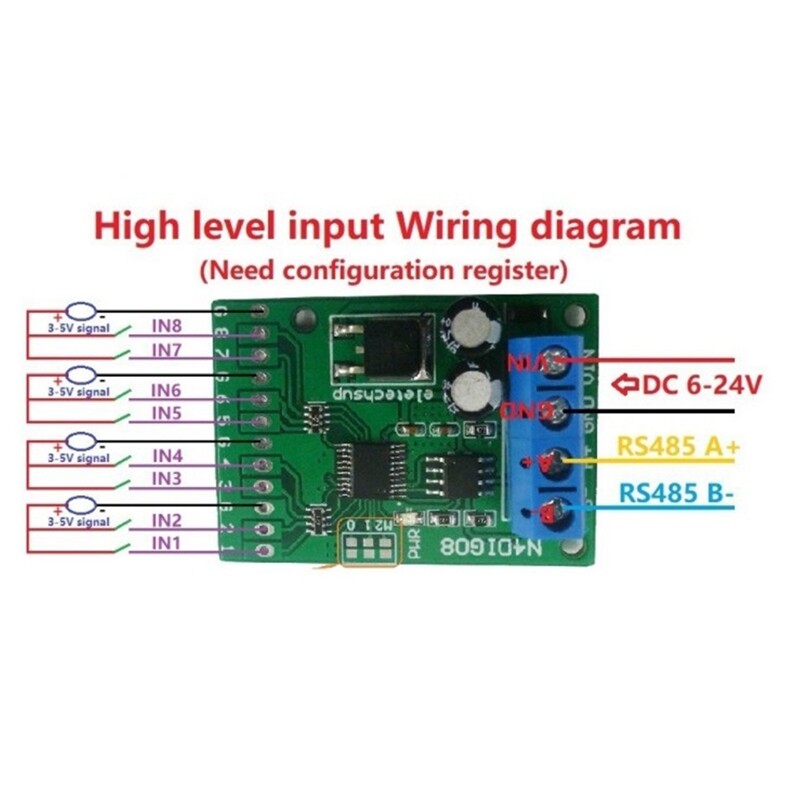 8Ch Input/Output Digital Switch TTL LvTTL CMOS RS485 IO Control Module Modbus Rtu Board for PLC ...