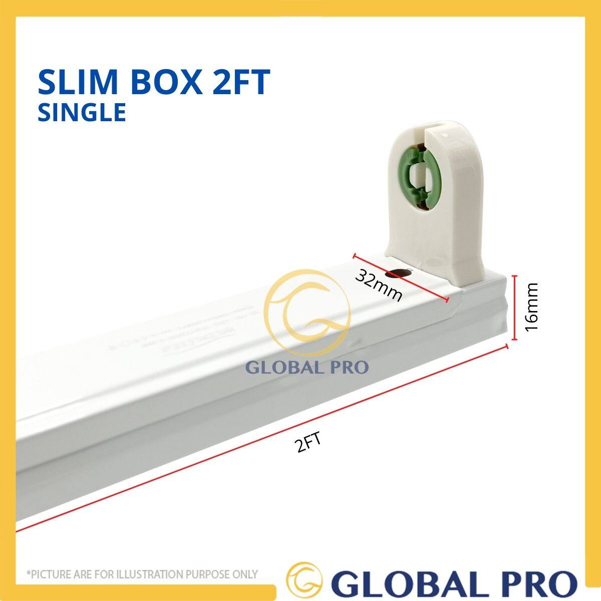 [1PC] SINGLE / DOUBLE T8 2FT / 4FT LED SLIM Case Tube Fitting Led ...