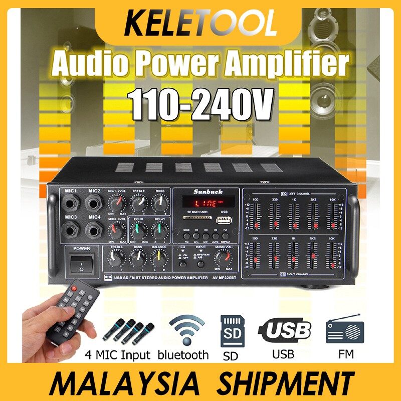 audio mixer sunbuck power mixer amplifier karaoke bluetooth home pa ...