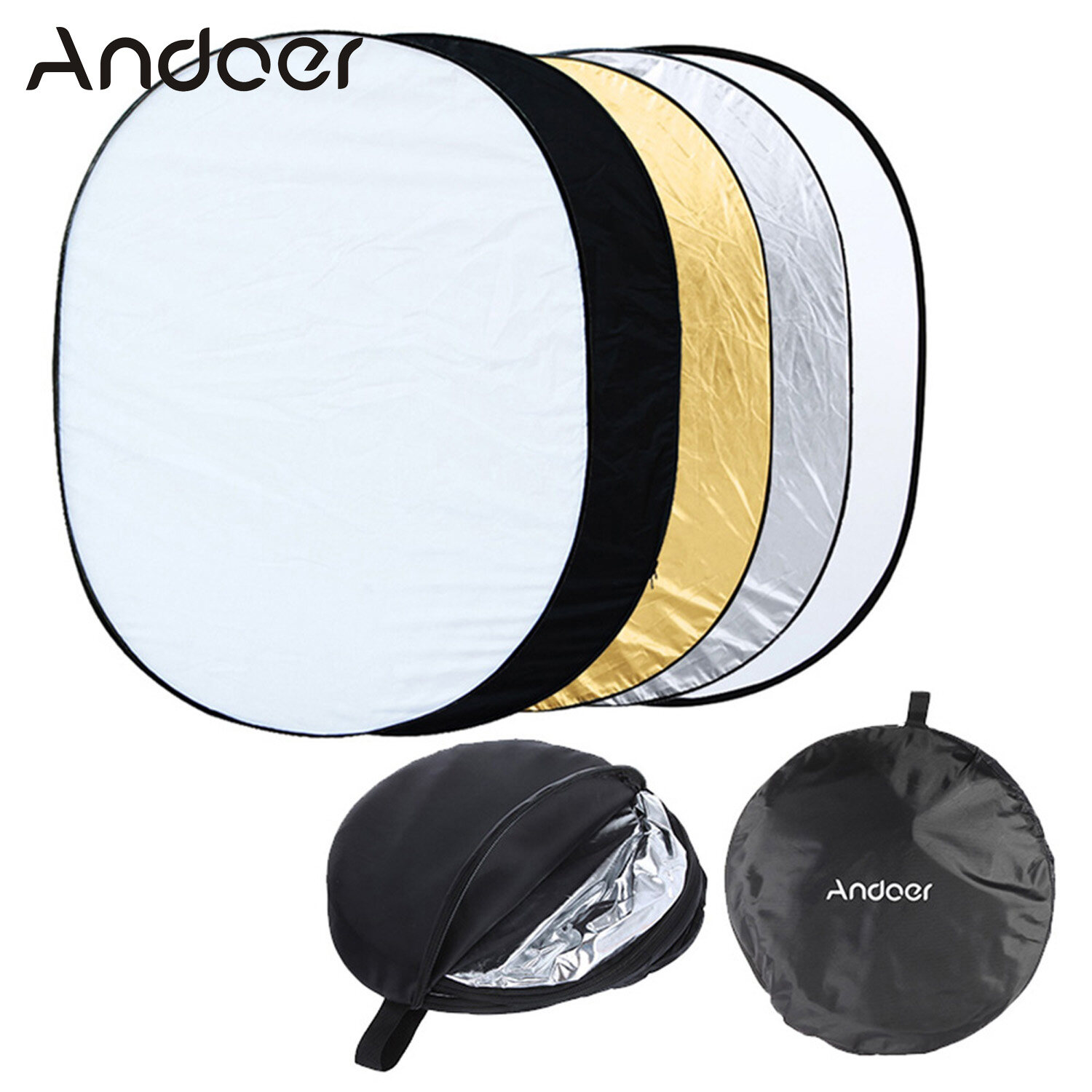 RF-01-120180 Collapsible Reflector Disc 2-in-1 Gold-Silver 120cm x ...