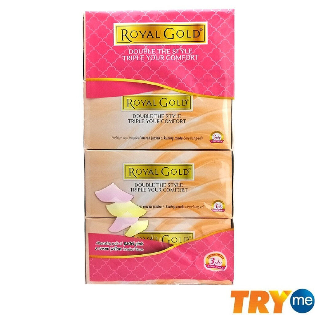 Royal Gold Luxurious Facial Tissue (3ply x 4 box x 80’s) | Lazada