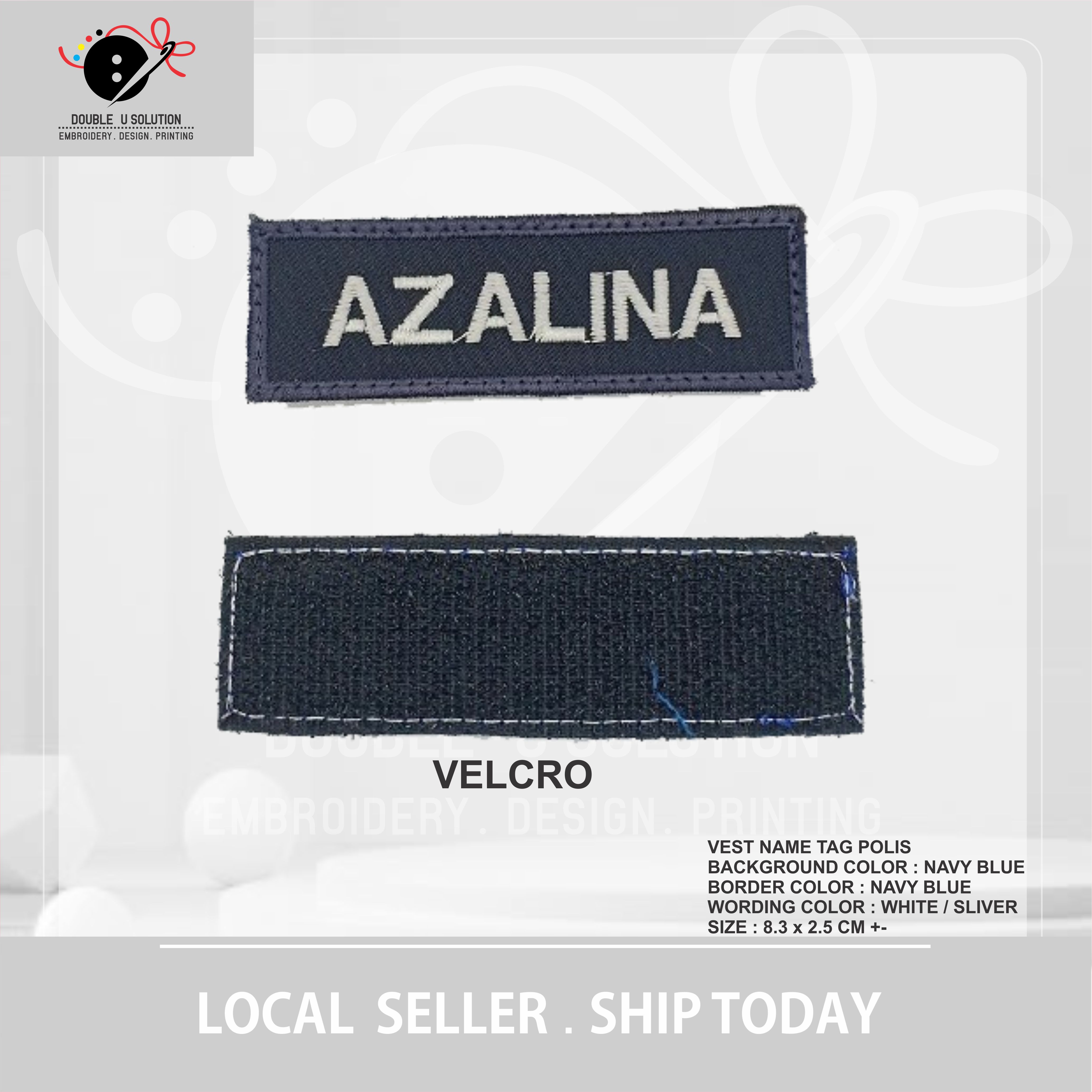 [CUSTOM MADE] VEST NAME TAG POLIS | Lazada
