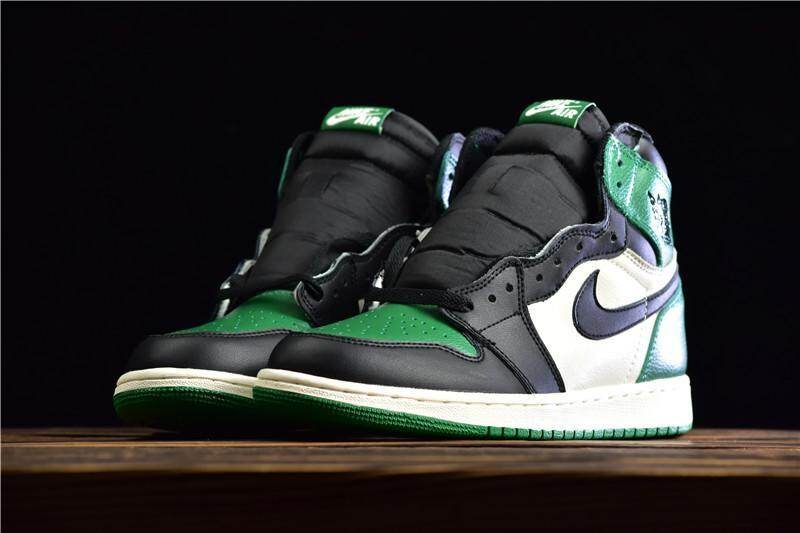 Nike Air Jordan 1 OG Black Toe Joe 1 Black Green Toe 555088-302 Men's ...
