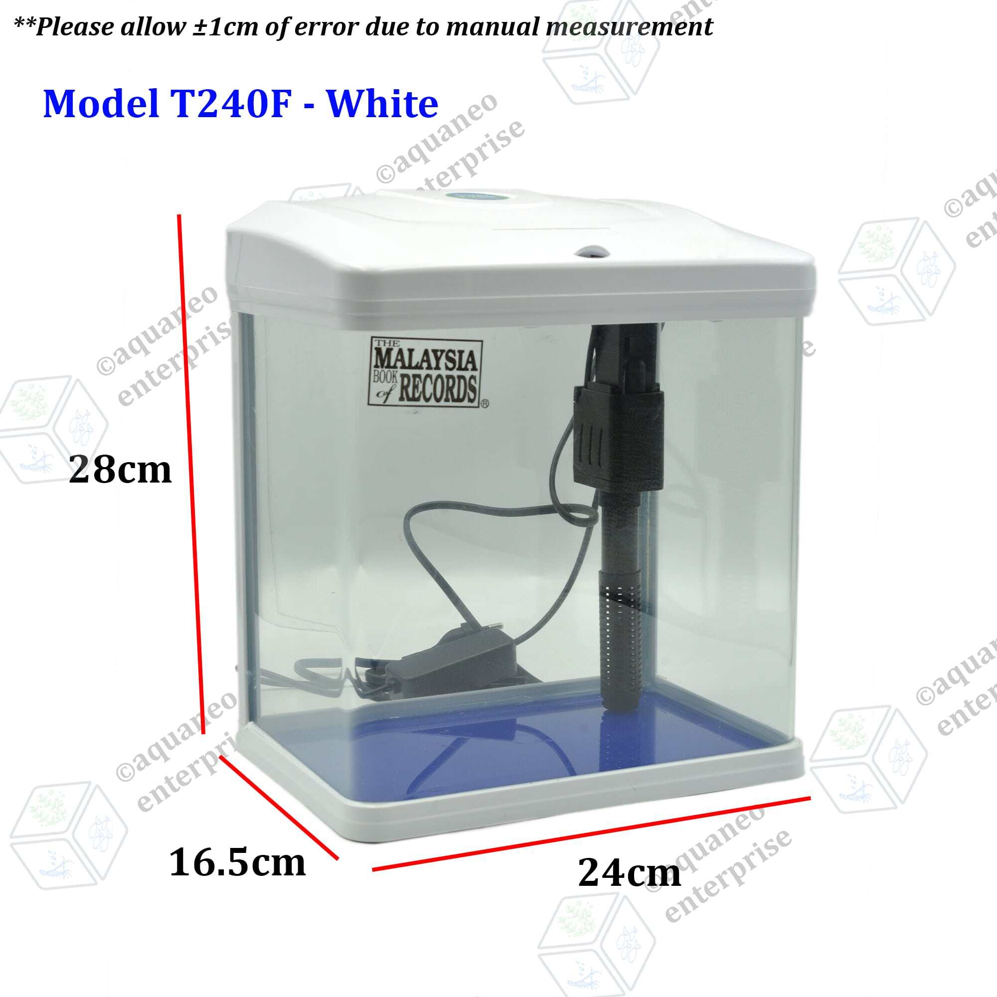 Sobo T-240F T-290F Glass Aquarium Set With Cover Filter White Black | mini small aquarium set ...