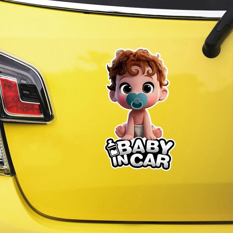 20976# Self-adhesive Vinyl Decal Boy Baby in Car Sticker Waterproof ...