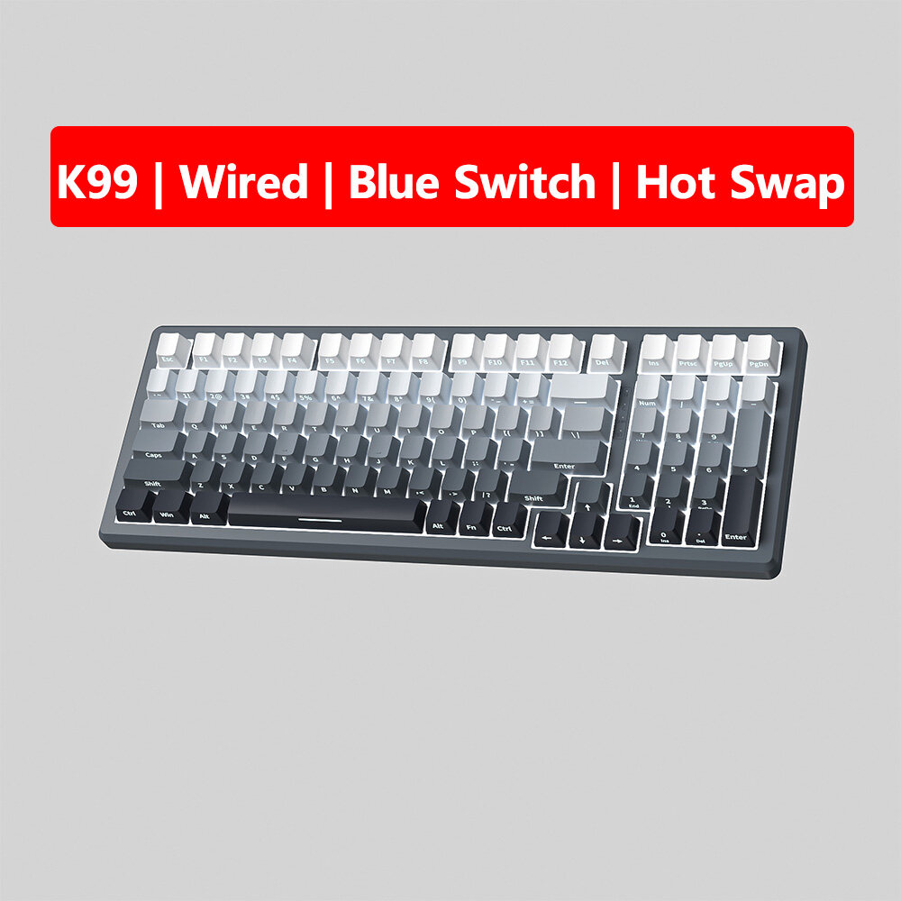 ZIFRIEND K99 99 Keys Mechanical Keyboard Wired PBT Side Engraved Under ...