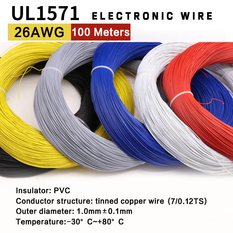 UL1571 Electronic Wire 26AWG (100 Meters) Outer Diameter 1mm Thin Wire ...