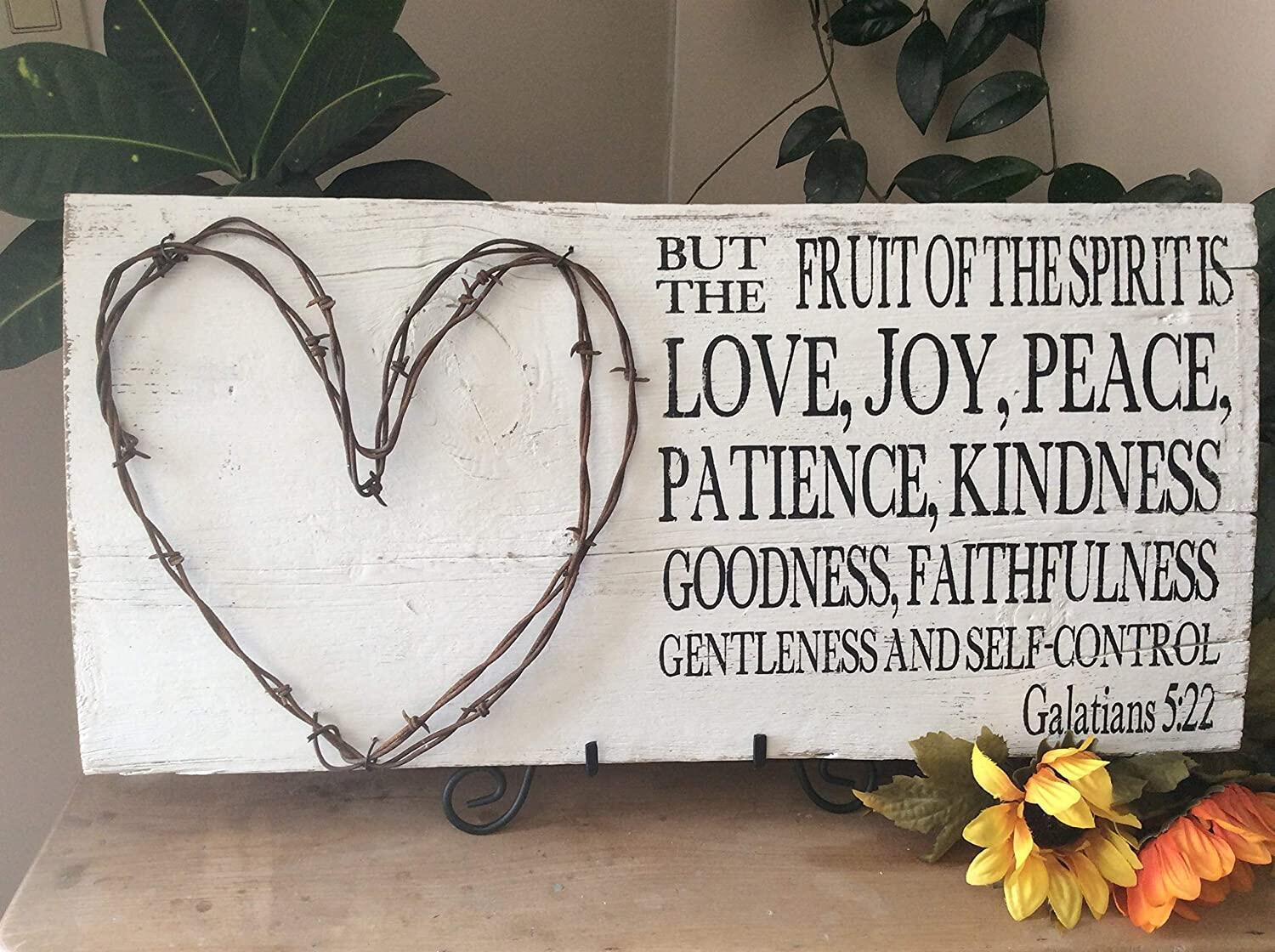 Galatians 5:22 Bible Verse Wood Sign Scripture Verse Fruit of The ...