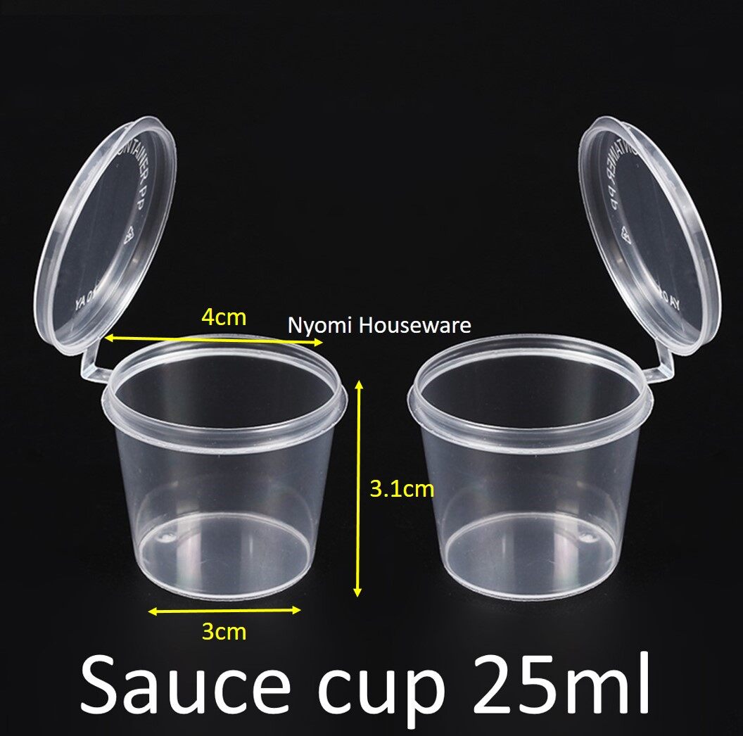 100 pieces Sauce/ Sample/ Powder cups 25ml/ 1oz (Clear) | Lazada