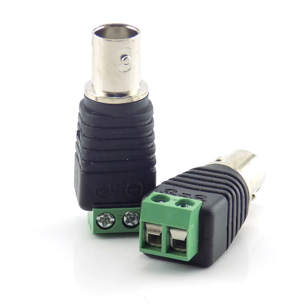 5pcs 12V DC BNC Female Connector Coax CAT5 Video Balun Adapter Plug for ...