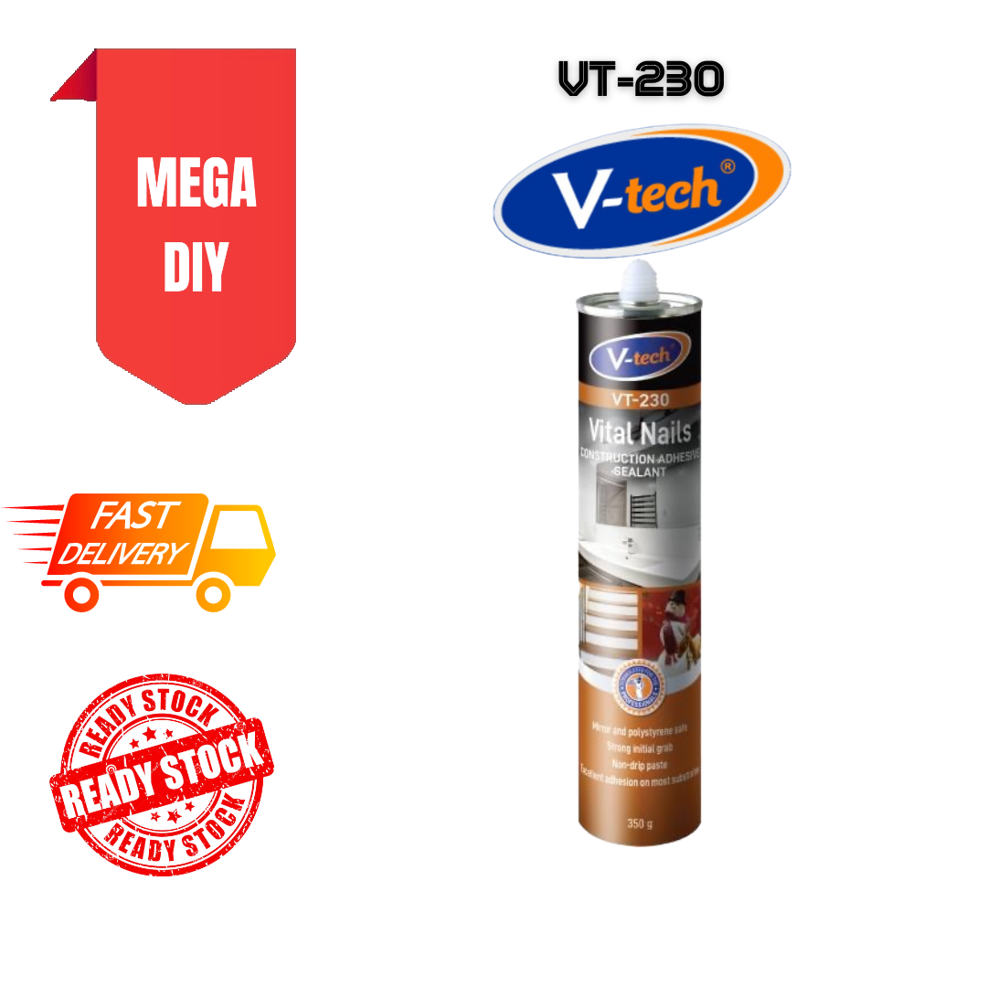 VTech VT-230 Vital Nails Construction Adhesive Sealant Wainscoating ...
