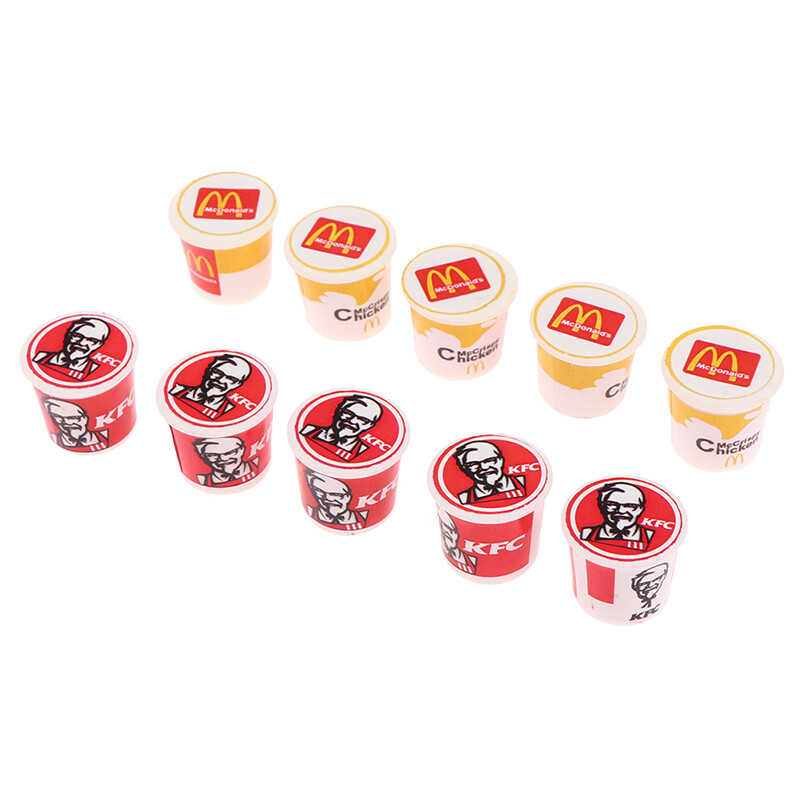 5ชิ้น/เซ็ต1/12 Dollhouse Miniature อาหาร Fastfood Mini KFC Family ...
