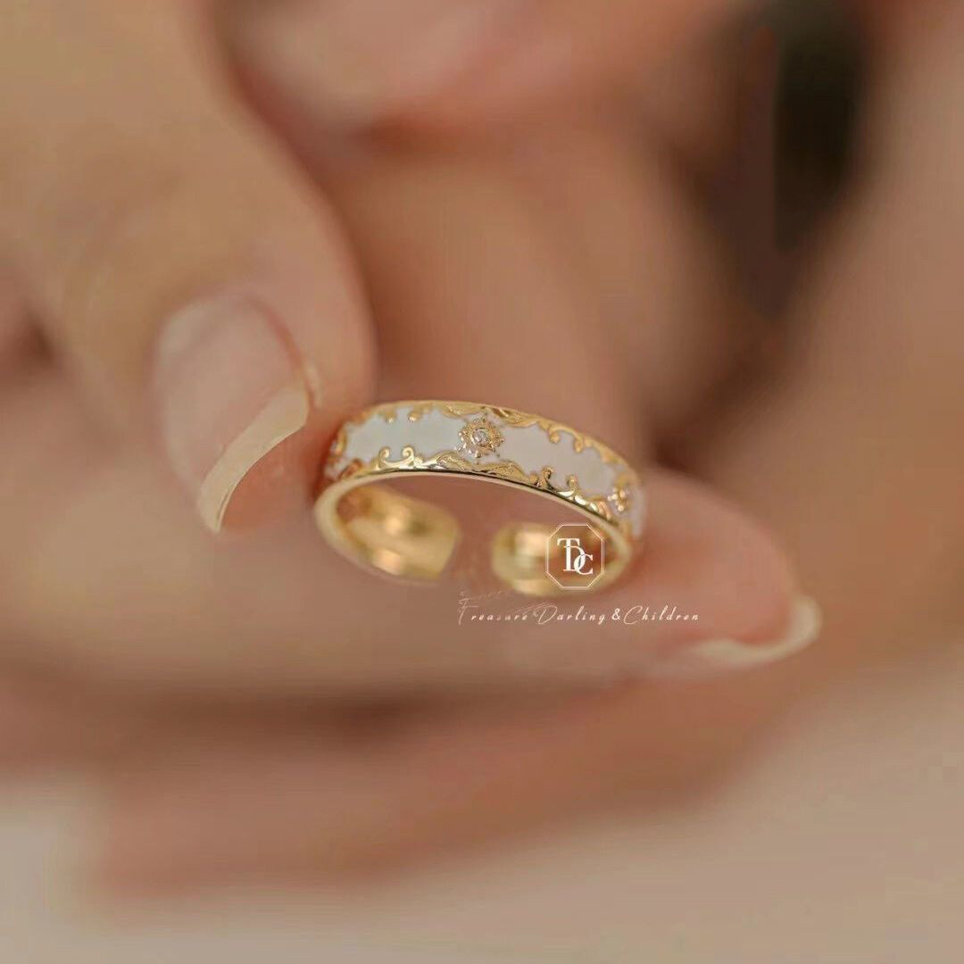 MIAOYA แหวนสีฟ้าวินเทจสำหรับผู้หญิงอุปกรณ์เสริมสไตล์ศาลในของขวัญเป็นชิ้นมีสไตล์หรูหรา | Lazada.co.th