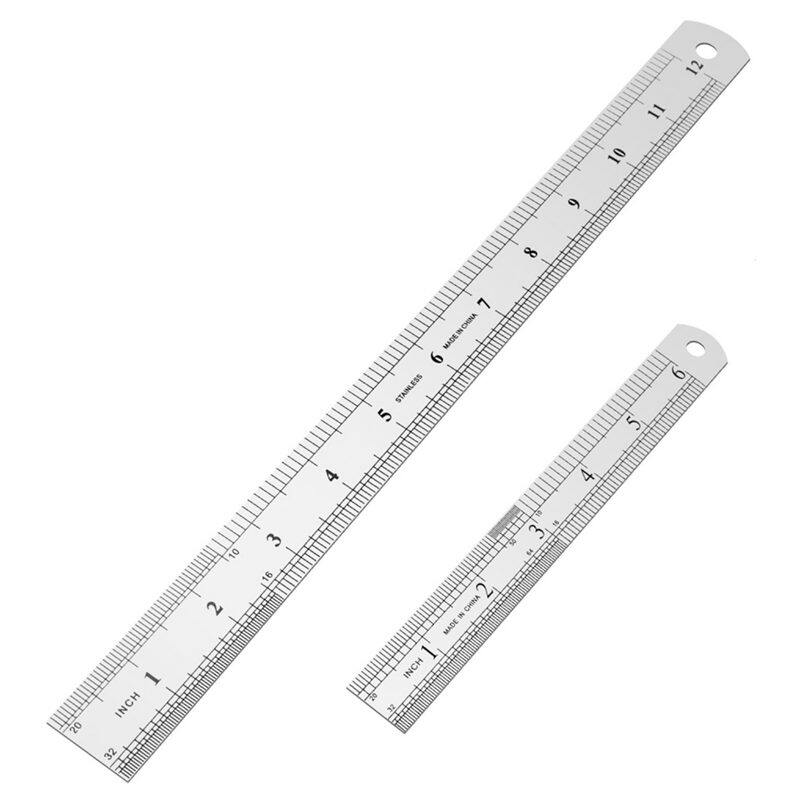 Stainless Steel Ruler 12 Inch + 6 Inch Metal Rulers - SZ MOTOR - ThaiPick