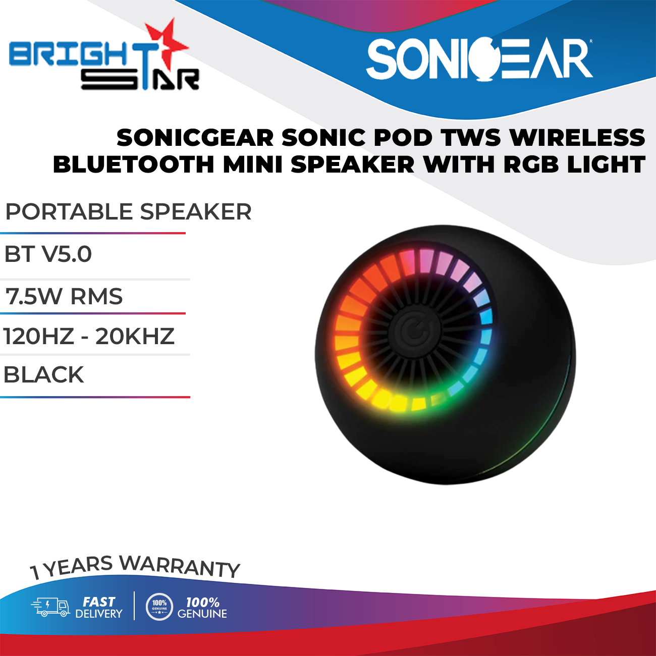 Sonicgear Sonic Pod Tws Portable Speaker | Lazada