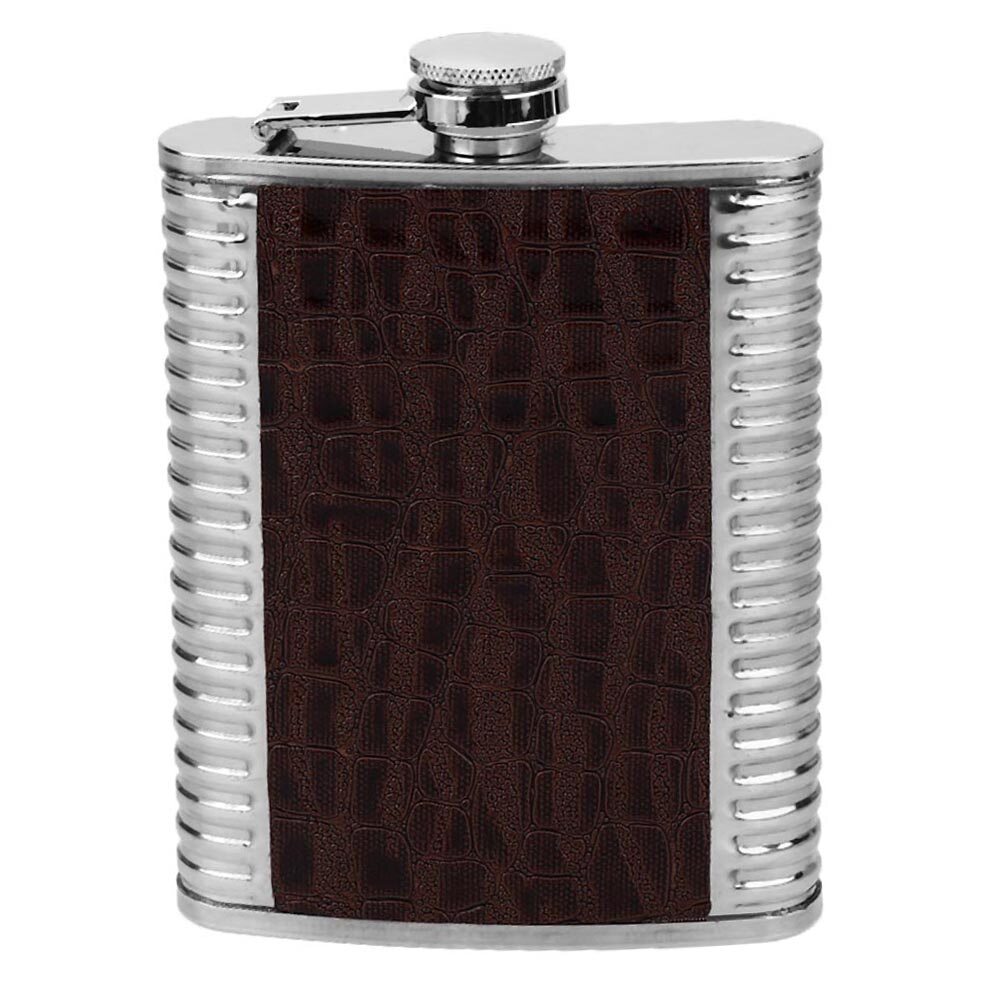 8Oz Leather Stainless Steel Hip Flask Set Whisky Flagon With Funnel ...