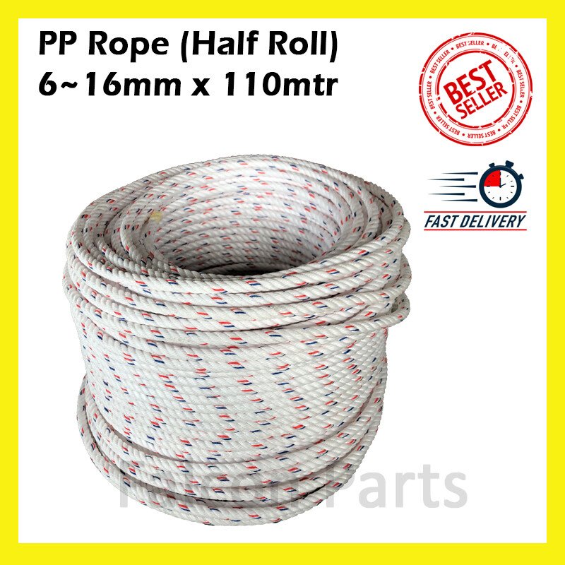 [110mtr] PP Rope 6mm 8mm 10mm 12mm 14mm 16mm Tali PP | Lazada
