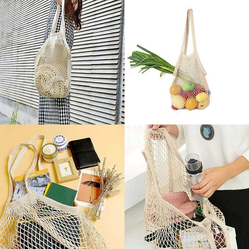 Produce Bags, 7Pcs Natural Cotton Mesh Bag, Net Shopping Tote, Reusable ...