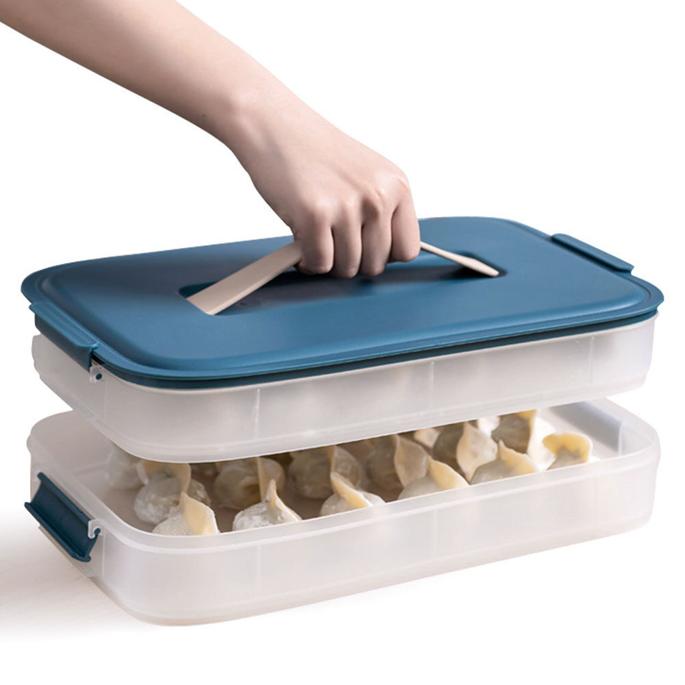Urallife JJ Household Plastic Dumpling Box Large Capacity Portable Food ...