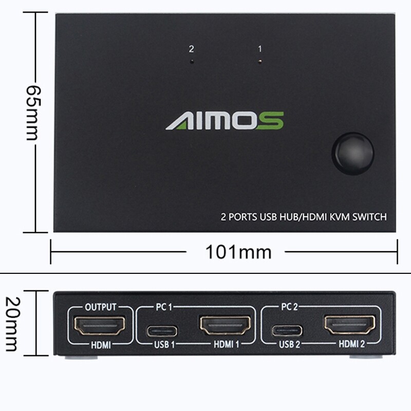 สวิตช์วิดีโอสำหรับ2 PCs หุ้น Switcher เมาส์และคีย์บอร์ดเครื่องพิมพ์ ...