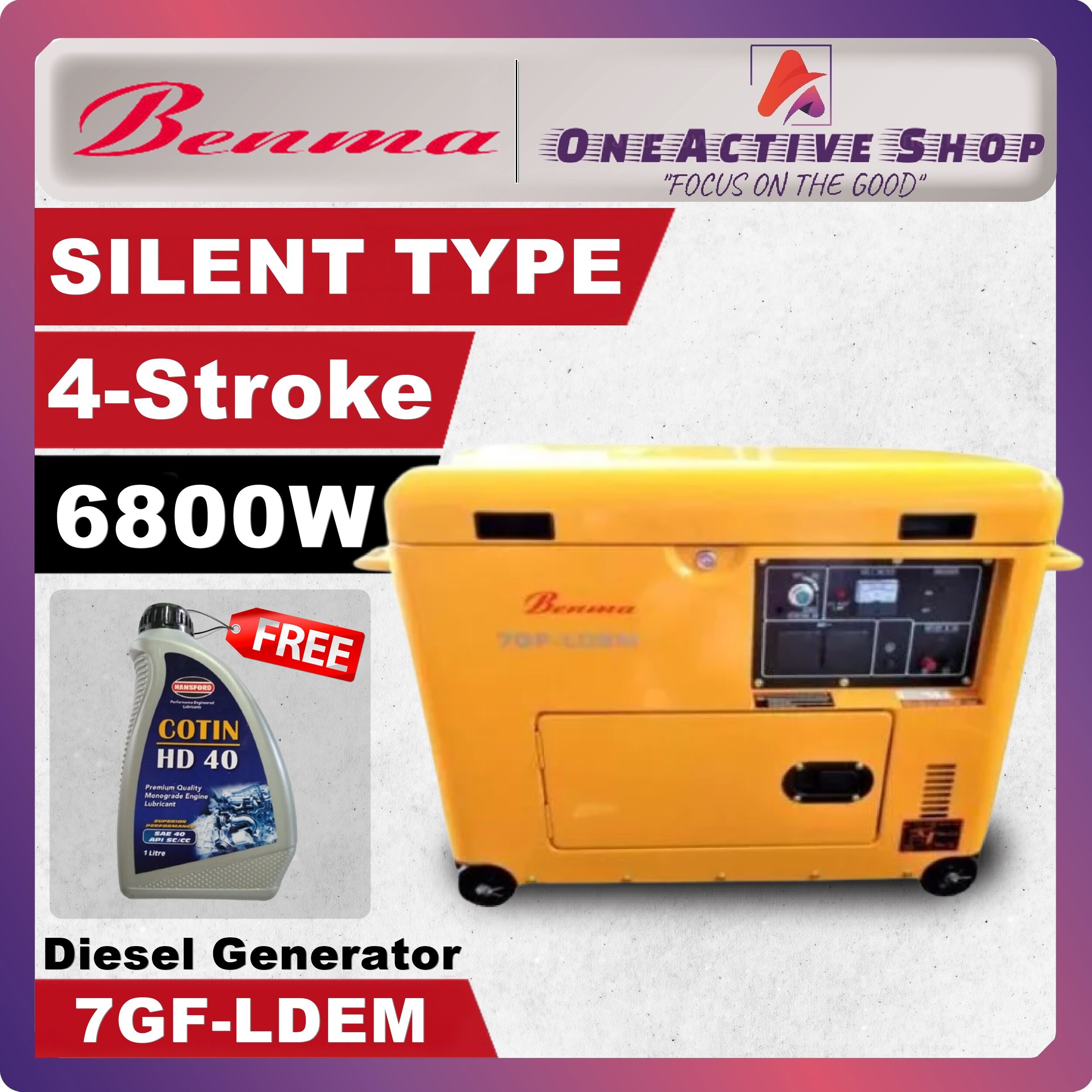 BENMA 6.8KW Silent Canopy Diesel Generator Set 7GF-LDEM (TOP OPEN TYPE) - 3 Month Warranty | Lazada