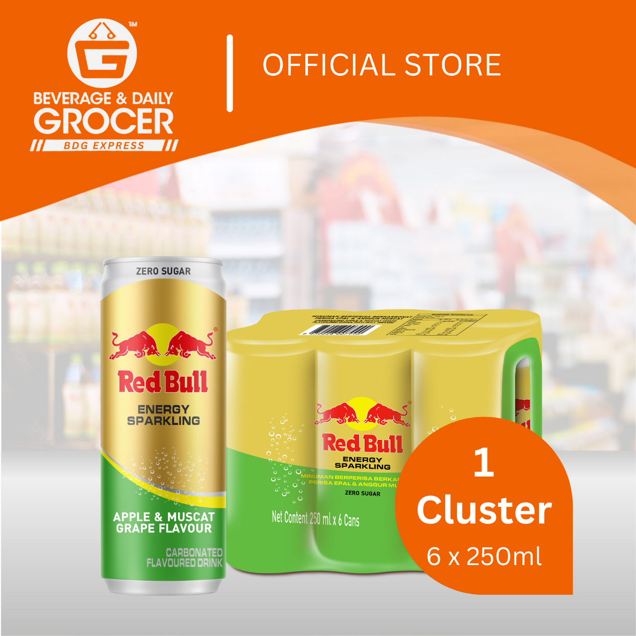 Red Bull Energy Sparkling Apple Muscat Grape (6x250ml) 1 Cluster | Lazada
