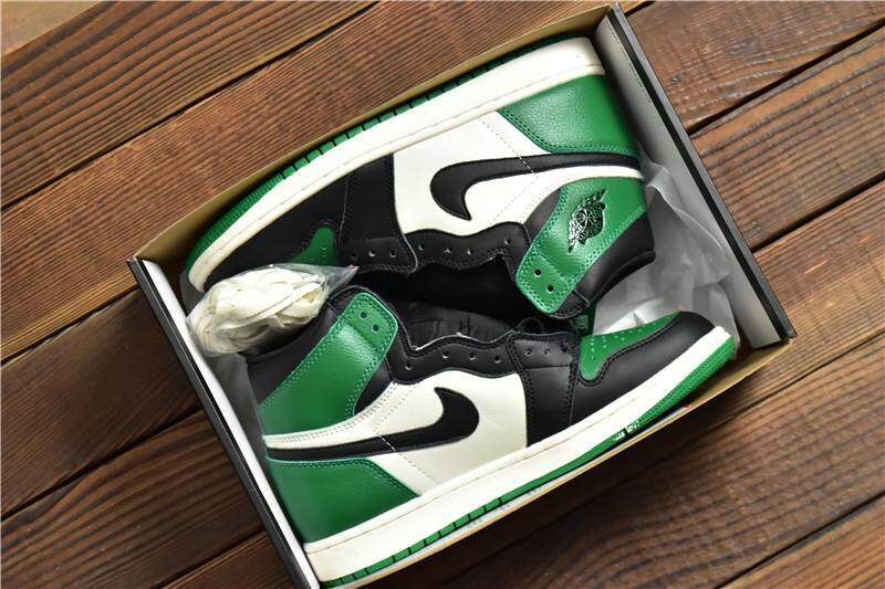 Nike Air Jordan 1 OG Black Toe Joe 1 Black Green Toe 555088-302 Men's ...