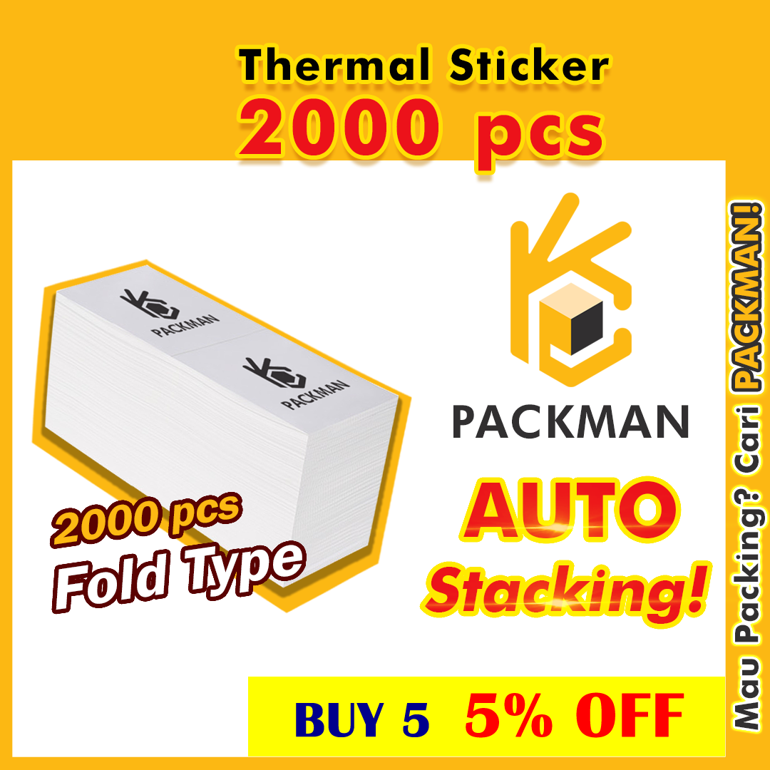 2000pcs Thermal Label Sticker Folding Thermal Printer Sticker Thermal ...