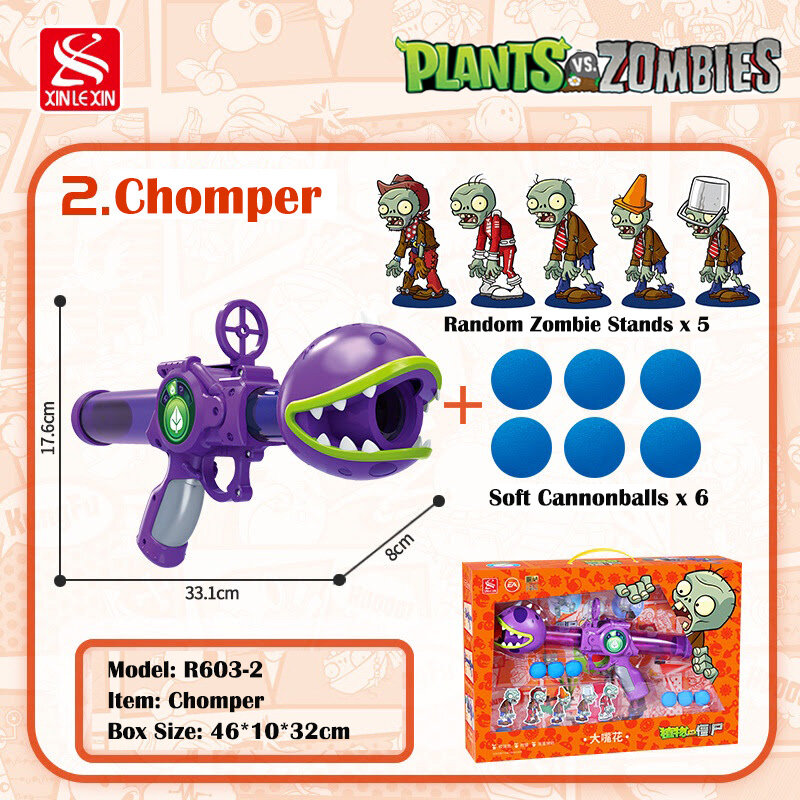 EASY WEARHOUSE Plants Vs Zombies Soft Bullet Gun Pea Shooter Air Cannon ...