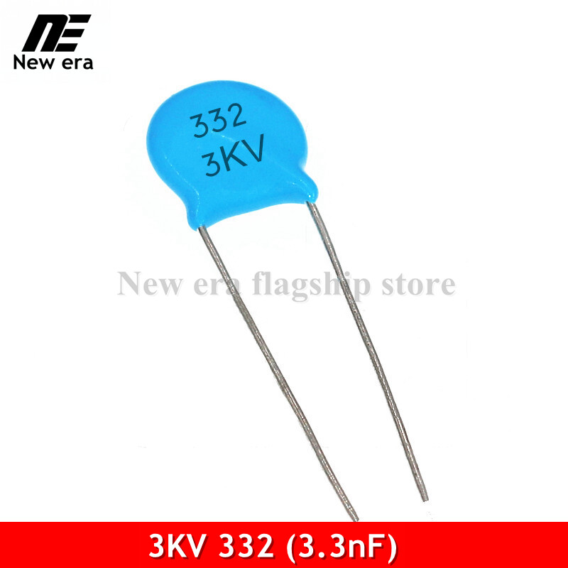 100Pcs 332 3KV 3.3nF High voltage ceramic capacitor 3000V 3300pF 332M ...