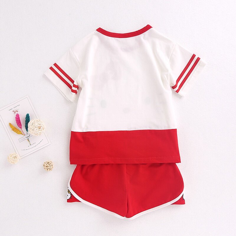 Girls Clothing Sets Short-Sleeved Shorts Two-Piece Girls Color Matching ...