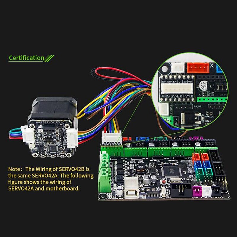 Makerbase STM32 3D Printer Closed Loop Stepper Motor NEMA17 MKS SERVO42B Prevent Lose Step ...