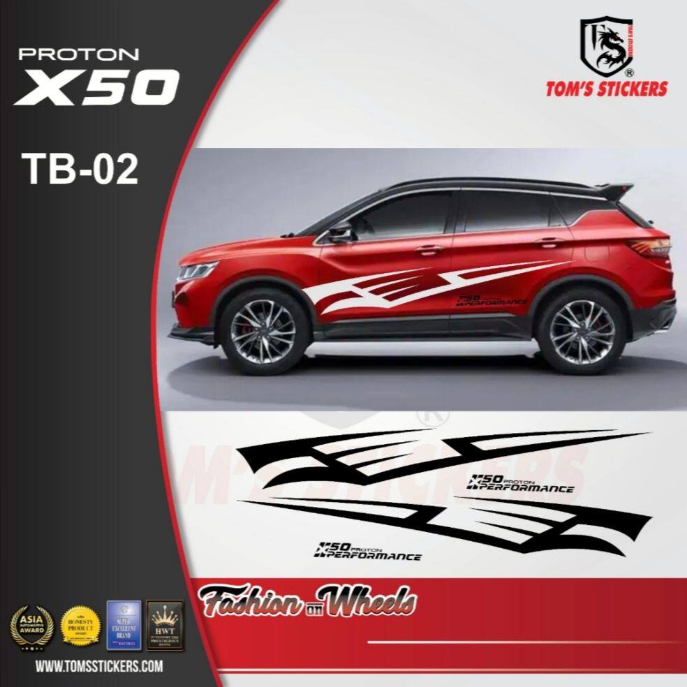 👍👍 PROTON X50 CAR BODY STICKERS SET TB-02 | Lazada