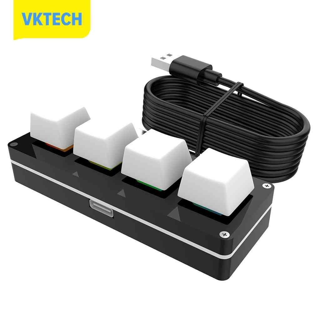 [Vktech] 3 Key + 1 Knob / 4 Keys RGB Macro Custom Keyboard Programmable ...