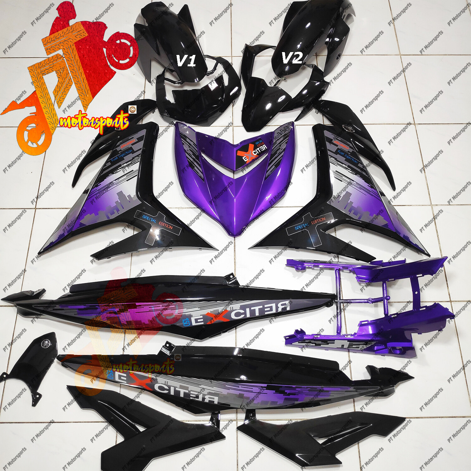 Yamaha Y15 V1 V2 Cover Set Black Purple Dusk & Down Of The City Black ...